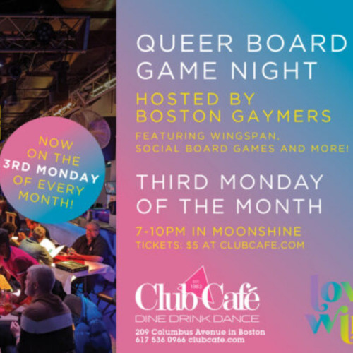 Queer Board Game Night with Boston Gaymers at Club Cafe - Kikipedia Boston